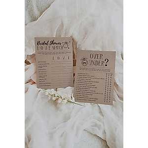 Your Main Event Prints Bridal Shower Bachelorette Games, Rustic Kraft, Word Match, What Did The Groom Say, Over and Under, Wedding Alphabet, 25 games each