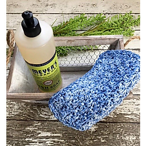 Handmade Cotton Kitchen Dish Cloths Blues Blue Set of 3 Eco Friendly Wash Cloths Reusable Dishcloths