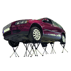 Walkstool - Comfort Model - Black and Silver - 3 Legged Folding Stool in Aluminium - Height 18" to 30" - Maximum Load 440 to 550 Lbs - Made in Sweden