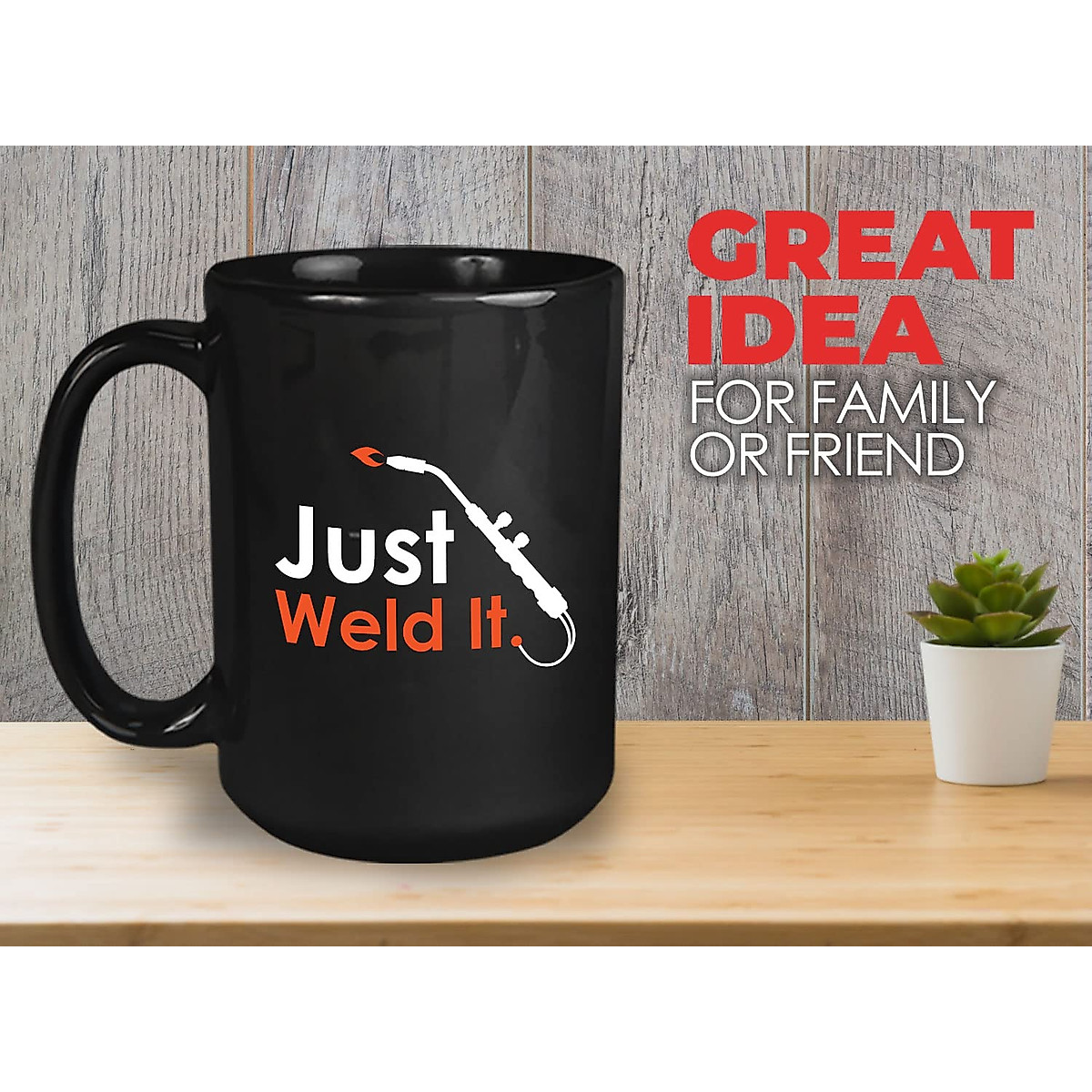 Bubble Hugs Funny Welder Coffee Mug 15oz Black - Just Weld It - Welders Weld Pun Welding Field Worker Manufacturing Solder