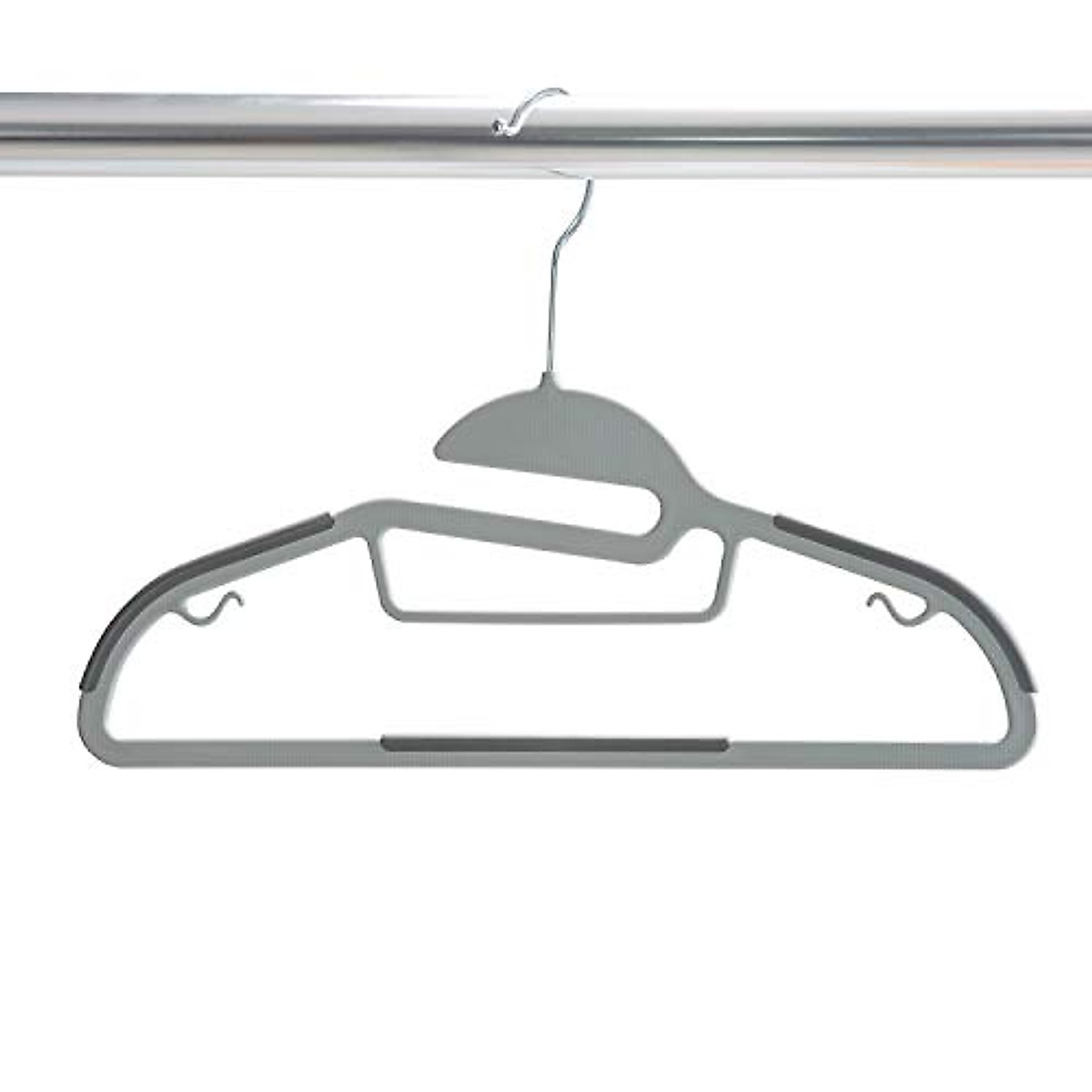 Simplify Kids 12 Pack Collar Ultimate Hangers, Non Slip Slim Space Savers, No More Stretching Baby Clothes, Light Grey (3229-LGREY)