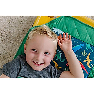 Wildkin Kids Modern Nap Mat with Reusable Pillow for Boys & Girls, Perfect for Elementary Sleeping Mat, Features Elastic Corner Straps, Soft Cotton Blend Materials Nap Mat for Kids(Jurassic Dinosaurs)