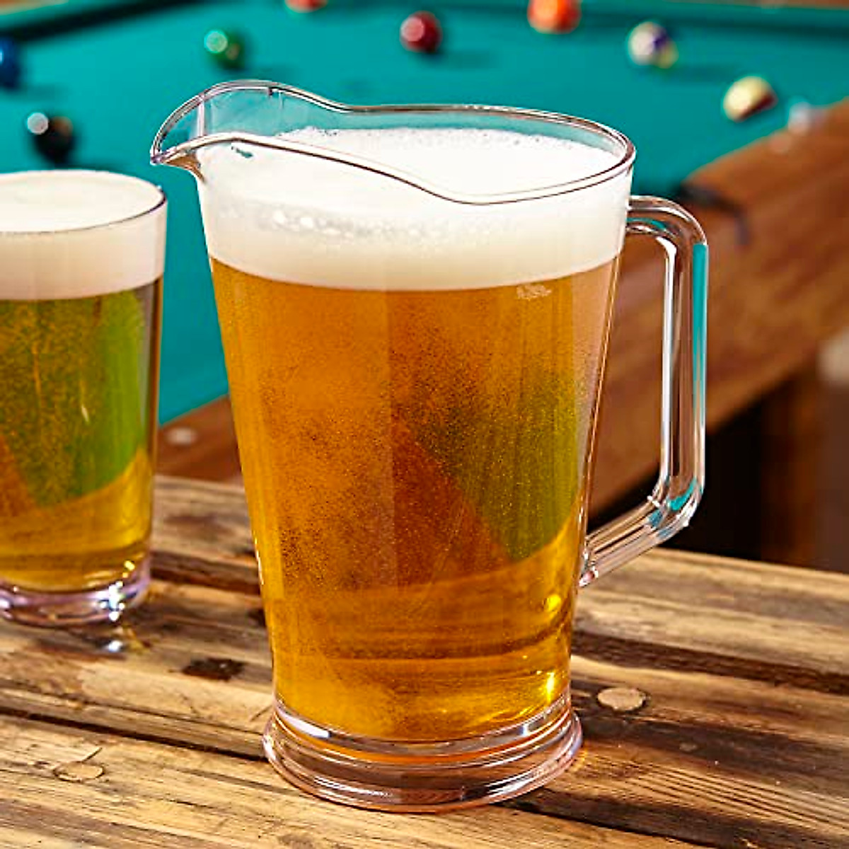 US Acrylic Bistro Clear Pitcher 64 oz Unbreakable Tritan | Set of 2 Beer Pitchers | Reusable, BPA-free, Made in the USA