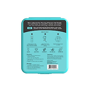 Base Labs Keloid Bump Removal Gel Swabs | Piercing Aftercare Gel Swabs for Piercing Bump Treatment | Medicated Piercing Cleaner Saline Solution for Ear, Nose, Belly, Body Piercings | 36 Swabs