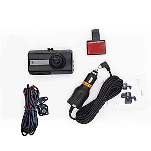YLOMAY Dash Cam 2 Channel car Camera 1080P Dual Cameras FHD DVR 3.0" IPS Screen 170° Wide Angle G-Sensor Parking Monitor Loop Recording Motion Detection WDR Night Vision