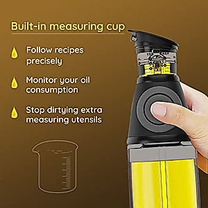 Olive Oil Dispenser - Oil Dispenser Bottle for Kitchen, Oil and Vinegar Dispenser Set, Olive Oil Bottles for Kitchen – Coffee Syrup Dispenser, Mouthwash Dispenser, 2 Pack (Glass Bottles)