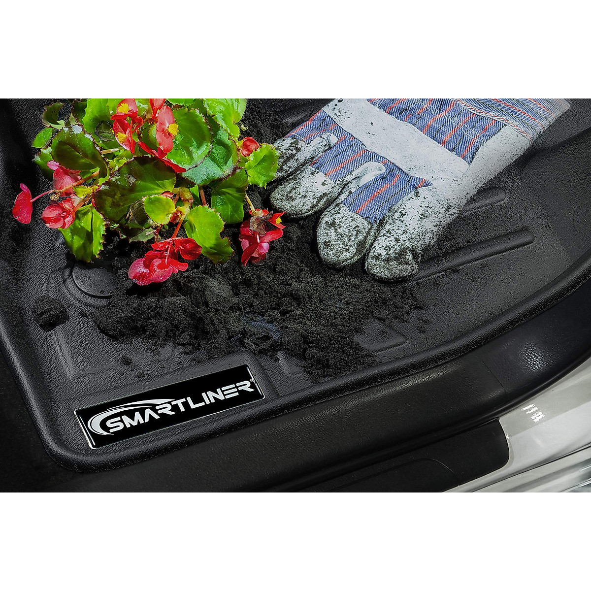 MAXLINER Custom Fit Floor Mats 2 Row Liner Set Black Compatible with 2017-2019 Ford Explorer without 2nd Row Center Console