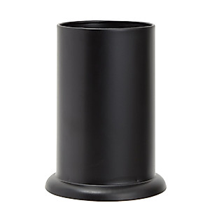 Okuna Outpost Matte Black Utensil Holder for Kitchen Organization, Metal Straw Container for Counter Decor (5 x 6.5 In)