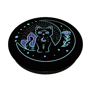 Mystical Witchy Black Cat Crystal Alchemy Pastel Goth Moon PopSockets Swappable PopGrip