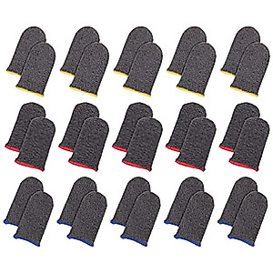 Finger Sleeves Screen Protectors Game, Finger Gloves Gaming Versatile Finger Covers Anti- Fiber Finger Protectors Thumb Sleeves for Gaming -30pcs Black Gloves Game Finger Sleeves