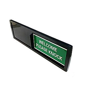 Black Do Not Disturb Sign | SHUTTER CHANGES WHEN YOU PUSH IT | For Home, Offices,Hotels, Hospitals (Don't Disturb, Welcome Signs) Also includes double sided tape mounting.