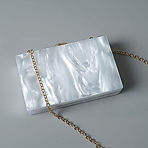 Fashion Accessory Women Bag Acrylic White Solid Night Dinner Handbag Woman Wedding Evening Bag Trendy Party Clutch Purse