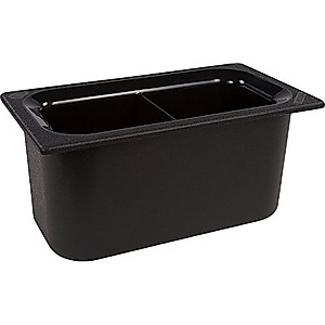 Carlisle FoodService Products CM110303 Coldmaster ABS Third-Size Divided Food Pan, 3.40 qt. Capacity, 12.68" x 6.89" x 6.01", Black
