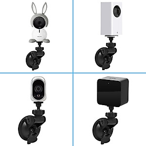 Camera Adhesive Suction Cup Wall Mount For Wyze Cam V3/Pro,for Wyze Cam Pan/V3,for Oculus Sensor,for HTC Vive Base Station,Swivel 360° Adjustable In/Outdoor Bracket with Washable Silica Gel(2 Pack)