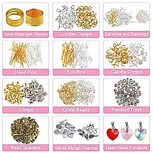 PP OPOUNT 2035 PCS Jewelry Making Supplies, Jewelry Making Kit with Jewelry Beads, Charms, Findings, Jewelry Pliers, Beading Wire for Necklace Bracelet, Earrings Making and Repairing