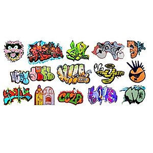 N Scale 1:160 Graffiti Waterslide Decals Set #16 - Weather Your Rolling Stock & Structures!