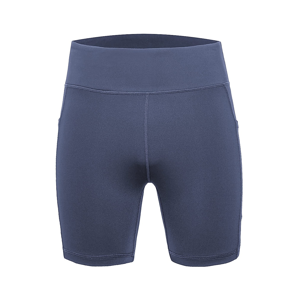 DEVOROPA Girls 5" Spandex Volleyball Shorts Stretch Youth Athletic Gymnastics Shorts Kid Yoga Dance Compression Shorts Pocket Gray Large