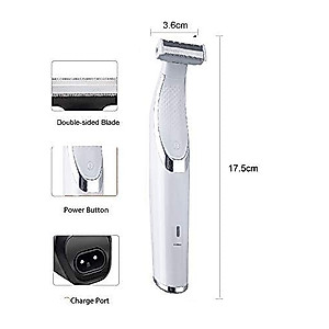 Beard Mustache Trimmer for Men Rechargeable Electric Hair Razor Foil Shaver for Edging Beards, Mustaches, Stubble and Body Hair - Cordless Wet Dry Man's Hair Groomer Kit with Combs