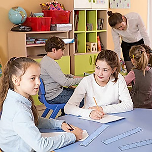 56 Pcs Rulers Bulk for Classroom Office Mini Ruler Plastic Drafting Ruler Measuring Tool Standard Scale Metric Ruler with Centimeters and Inches for Student School (Clear, 6 Inch)