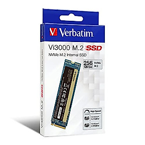 VERBATIM Vi3000 256GB PCI-E 3.0 M.2 NVME SSD 3000MB/s Read 2900MB/s Write 150K/240K IOPS 150TBW 2YR WTY