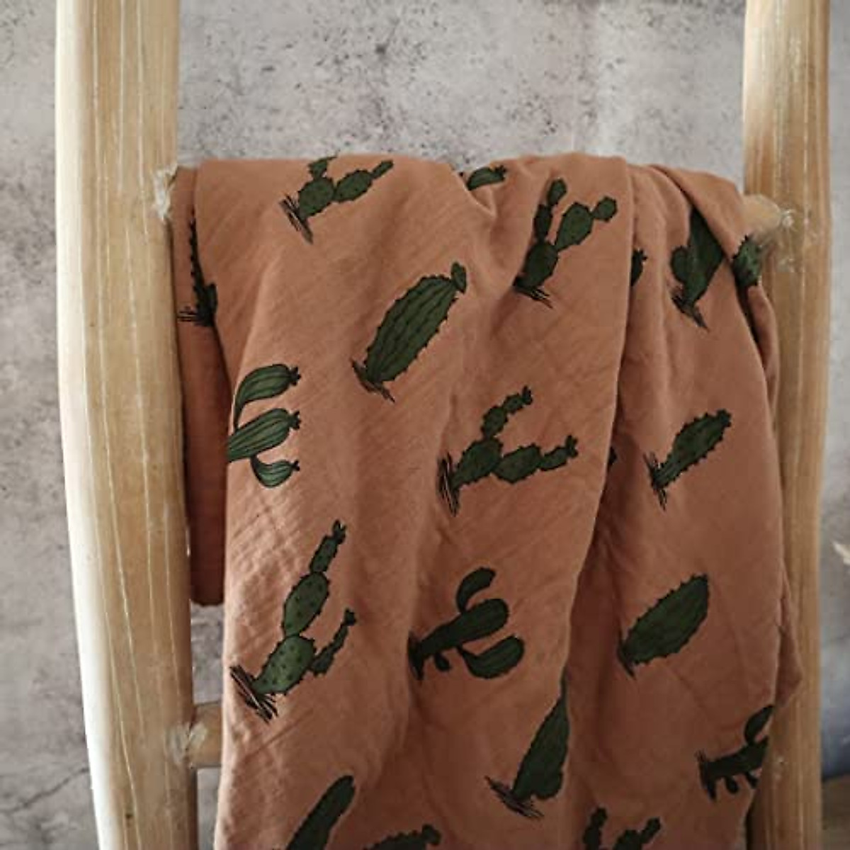 Leyl&Ari Muslin Swaddle Blanket 100% Organic Cotton Lightweight Receiving Wrap for Infant & Newborn (Cactus, 47X47)