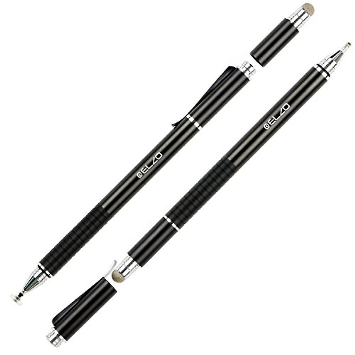 ELZO 3 in 1 Stylus, Disc Stylus Touch Screen Pens and Gel Pen Combo, 2 Pcs with 6 Replacement Tips for All Touch Screens Tablets and Cell Phones, iPhone/iPad/Samsung/Lenovo and More