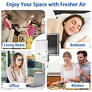 LOSKLENO 25 Replacement Filter 4 PACK Compatible with 25 Air Purifier, True HEPA 13 Fit for 25 Series Air Purifier B1/S1/W1 Models