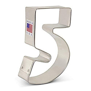 Number Five / #5 Cookie Cutter, 3.25" Made in USA by Ann Clark