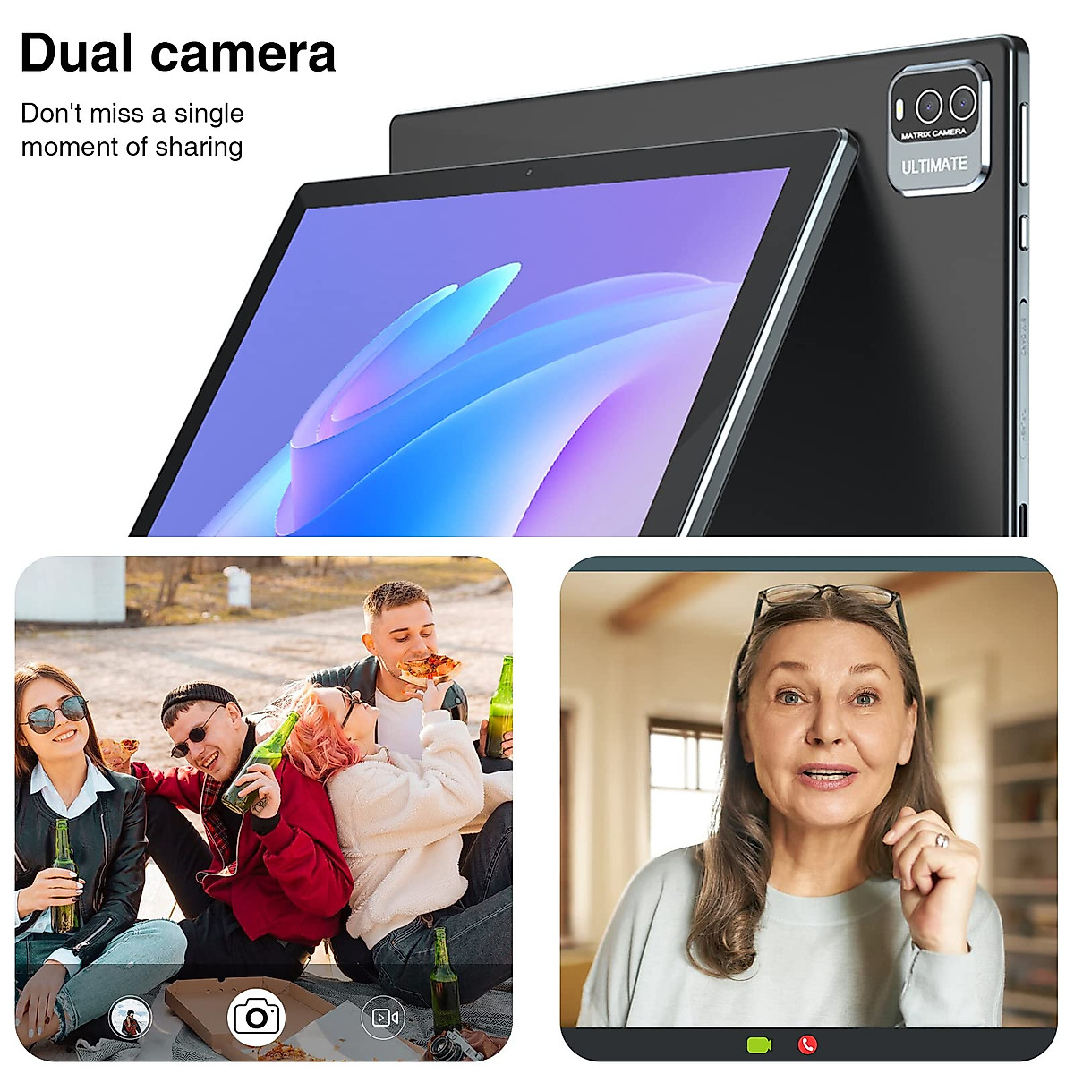 NOVOJOY NVCP20Pro 10.1-inch 1280x800 IPS HD Touchscreen Tablet with 4GB RAM, 128GB ROM, Bluetooth Keyboard, Mouse, and Protective Cover - Black