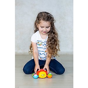 KiddoLab Ladybug Crawling Toy with Fun Sounds, Sliding Rings, Spinning Ball, and Colorful Beads - Develops Cognitive and Motor Skills for 6 Months Plus Babies