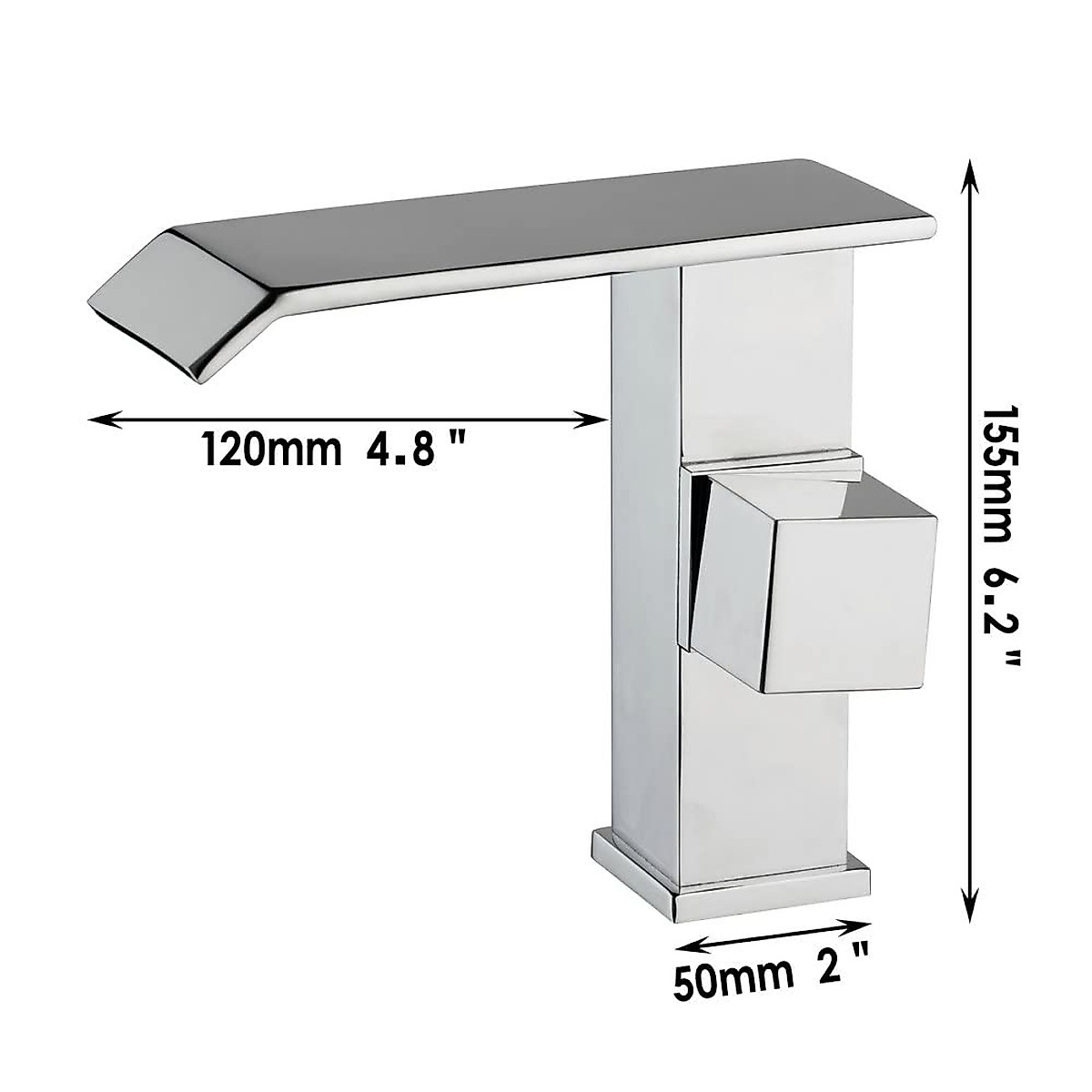 KECTIAKL Bathroom Sink Faucet Single Handle Single Hole Countertop Waterfall Faucet Bathroom Lavatory Faucet Mixer Tap