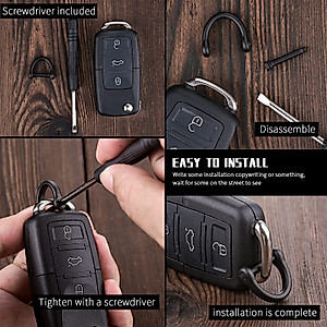 TISUR Titanium Key Ring，D-Rings Key Rings for Keychains Heavy Duty with Screw Shackle, Car Key Chain Ring for Men and Women 2 Pcs (Black Matte L)