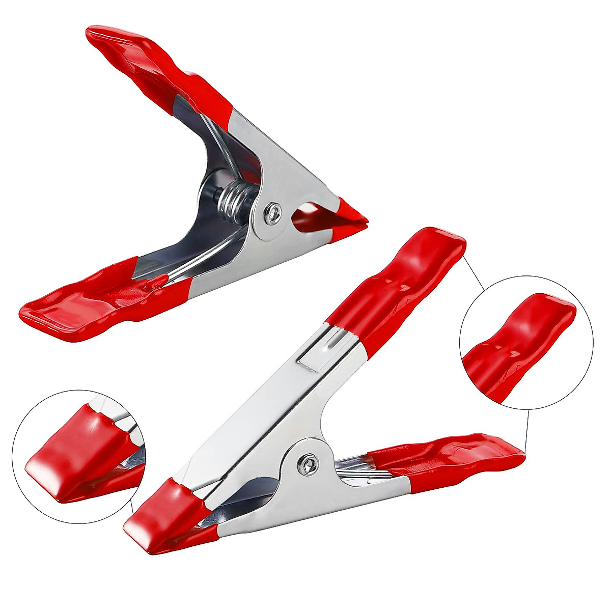 TOPZEA 30 Pack Steel Spring Clamps, 4 Inch Metal Clamps Set Spring Clip Clamps with Ergonomic Handles for Wood Working, Gripping, Camping, DIY, Backdrops Backgrounds, 1-1/3" Jaw Opening