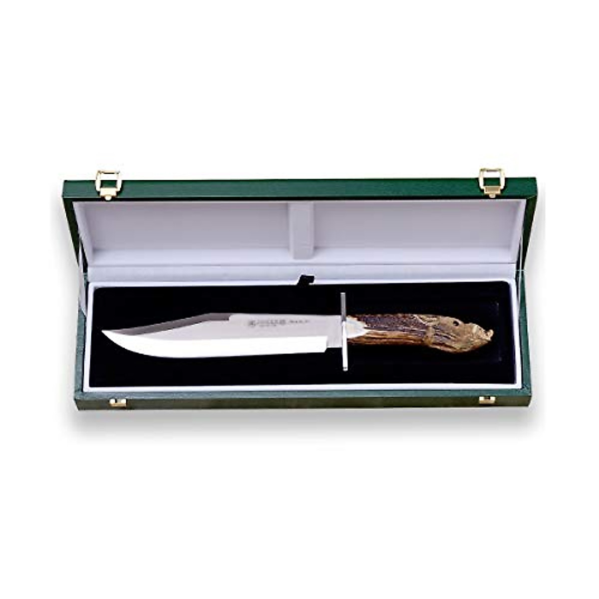 Joker Collection knife CTJ101, hand-carved deer horn handle, 9.84 inches MOVA Steel blade, presentation box, tool for fishing, hunting, camping and hiking