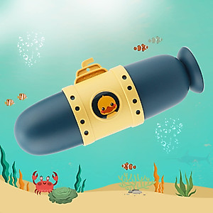 Pwsap Toothbrush Travel Case, Removable and Portable 3 in 1 Toothbrush Holder Cup, Use for Travel, Hiking,Camping, School, Bathroom, Cute and Playful Submarine Styling for Kids and Teens (Blue)