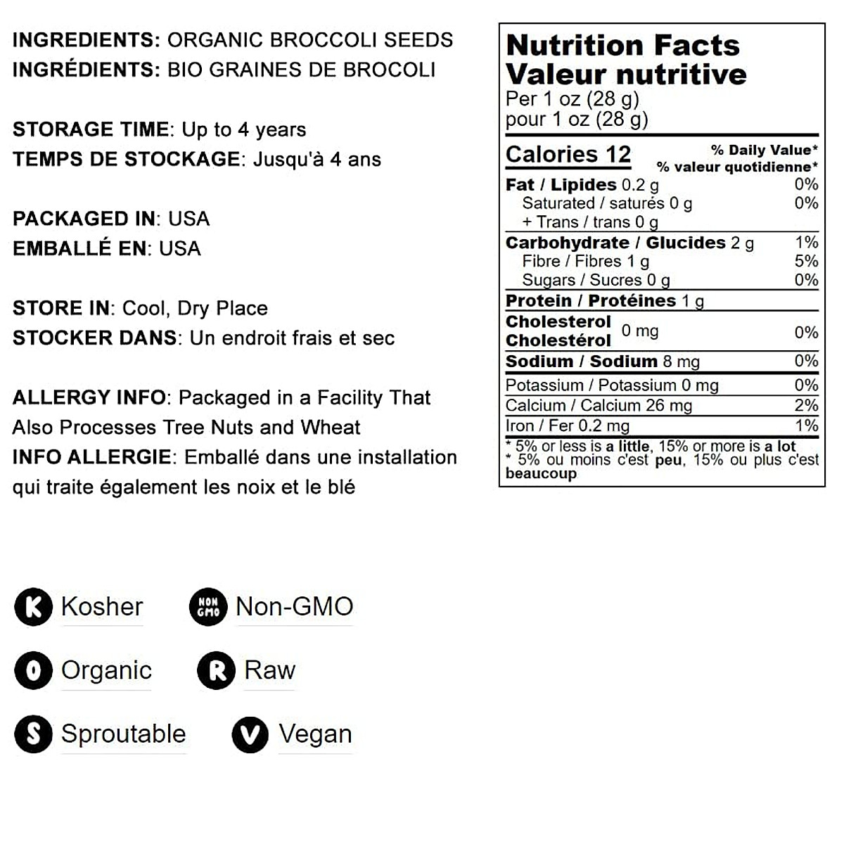 Organic Broccoli Seeds for Sprouting, 1 Pound – Non-GMO, Vegan, Kosher, Sirtfood, Bulk. Rich in Sulforaphane, Vitamin C. Grow Sprouts, Microgreens for Salads, and Sandwiches. High Germination Rate.