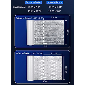 SOLTECH Inflatable Air Bubble Film Cushioning Wrap Rolls,Perforated, Easy to Tear,Large Air Bubble, 15.7 Inchx984 Feet Total, Industrial, Business Bubblewrap Supply (Perforated Line 12.5" in)