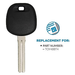 Keyless2Go Replacement for New Uncut Transponder Ignition Car Key 4C Chip TOY48BT4 (2 Pack)
