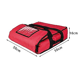 Fenteer Pizza Develivey Bag Pizza Box Develivery Bags Reusable Pizza Warmer Bags Delivery Insulation Bag for Camping Outdoor Professional Restaurant, Red 50x50x16cm