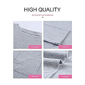 Dokotoo Womens Comfy Casual Long Sleeve T Shirt Tunics Tops Blouse Fashion Oversized Shirts Tunic with Pockets Tops for Leggings Summer Autumn Spring (US 16-18) XL,Gray