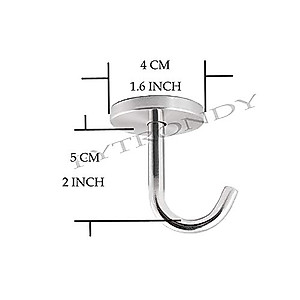 FYTRONDY Stainless Steel Screws Mount Ceiling Hooks, Coat Hanger (2 INCH, 4 Pack)