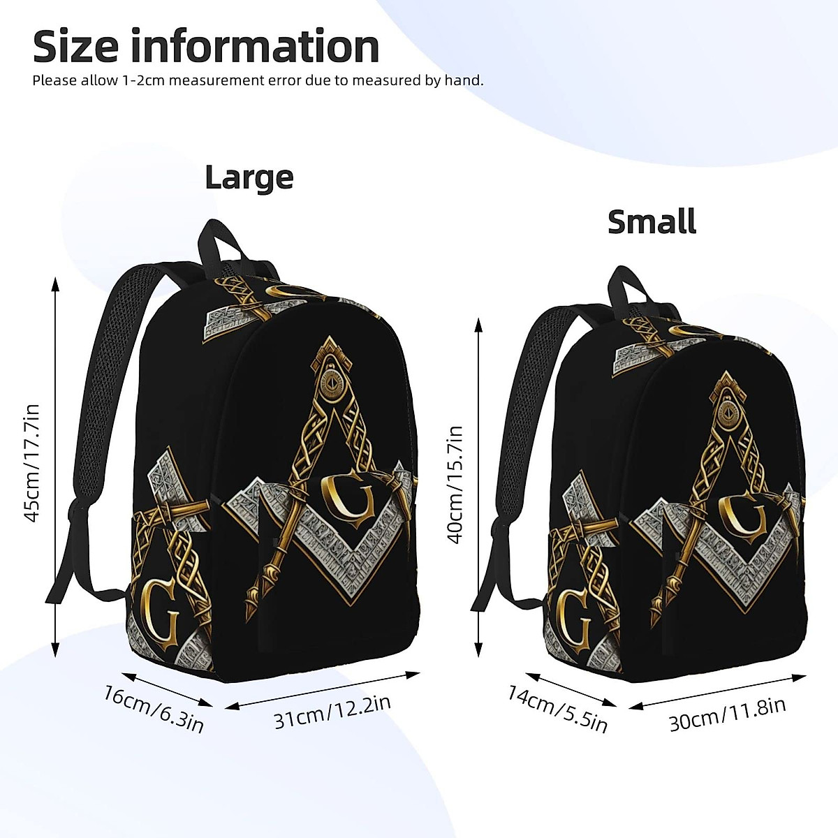 FYCFSLMY Master Mason Masonic Backpack with Adjustable Straps, Suitable for Travel Picnics Activities
