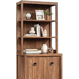 Sauder Cannery Bridge 2-Shelf Library Hutch in Sindoori Mango, Sindoori Mango Finish