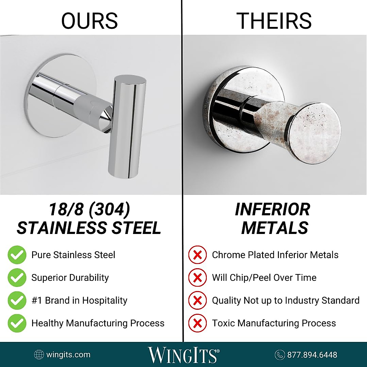 Modern Elegance Single Robe Hook Glass