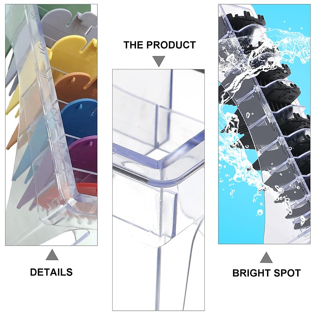 EXCEART Guide Comb Storage Box Hair Clipper Storage Box Limit Comb Organizer Guide Comb Storage Case Hair Tools Supplies Organizer for Barbershop