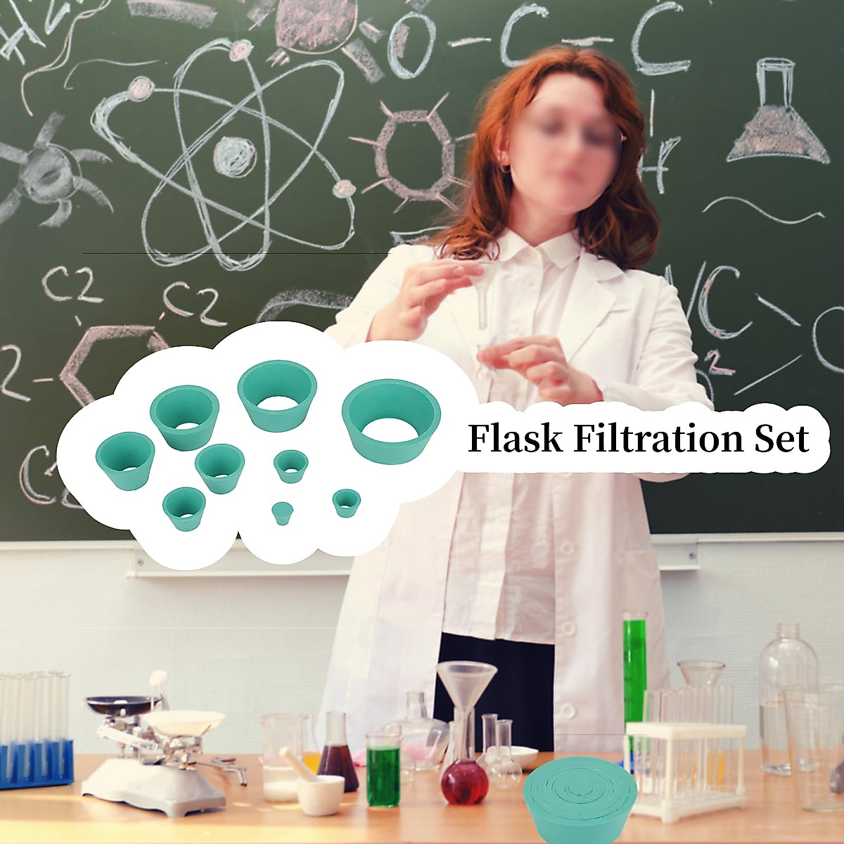 AUNMAS Filter Adapter Cones Rubber, Filtration Flask Vacuum Rubber Adaptor L25 204Y Stopper Buchner Funnel Flask Filtration Set