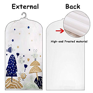 Hanging Garment Bags, M MOACC Travel Garment Bag for Dress Long 23"x 47" Garment Cover Lightweight Closet Clothes Storage 5 Pack