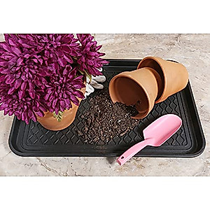 GREAT WORKING TOOLS Boot Trays for Entryway, Set of 2 Heavy Duty Shoe Trays All Season Muddy Mats Wet Shoe Tray Snow Boot Tray - Black, 23.75" x 15.5" x 1.25"