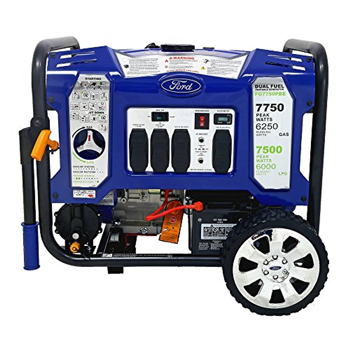 Ford 7,750W Portable Switch & Go Technology and Electric Start, FG7750PBE Dual Fuel Generator