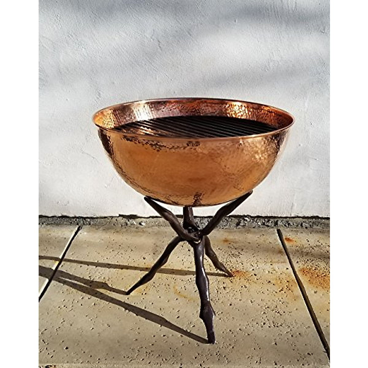 Passage FP-23-HC-CS Fire Pit & Collapsible Stand, Hammered Copper